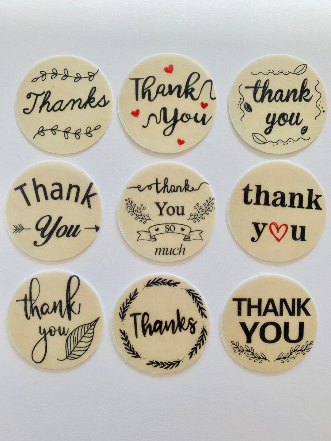 Edible Cupcake / Muffin Toppers / Cake Decoration *thank You Rustic* 15 ...
