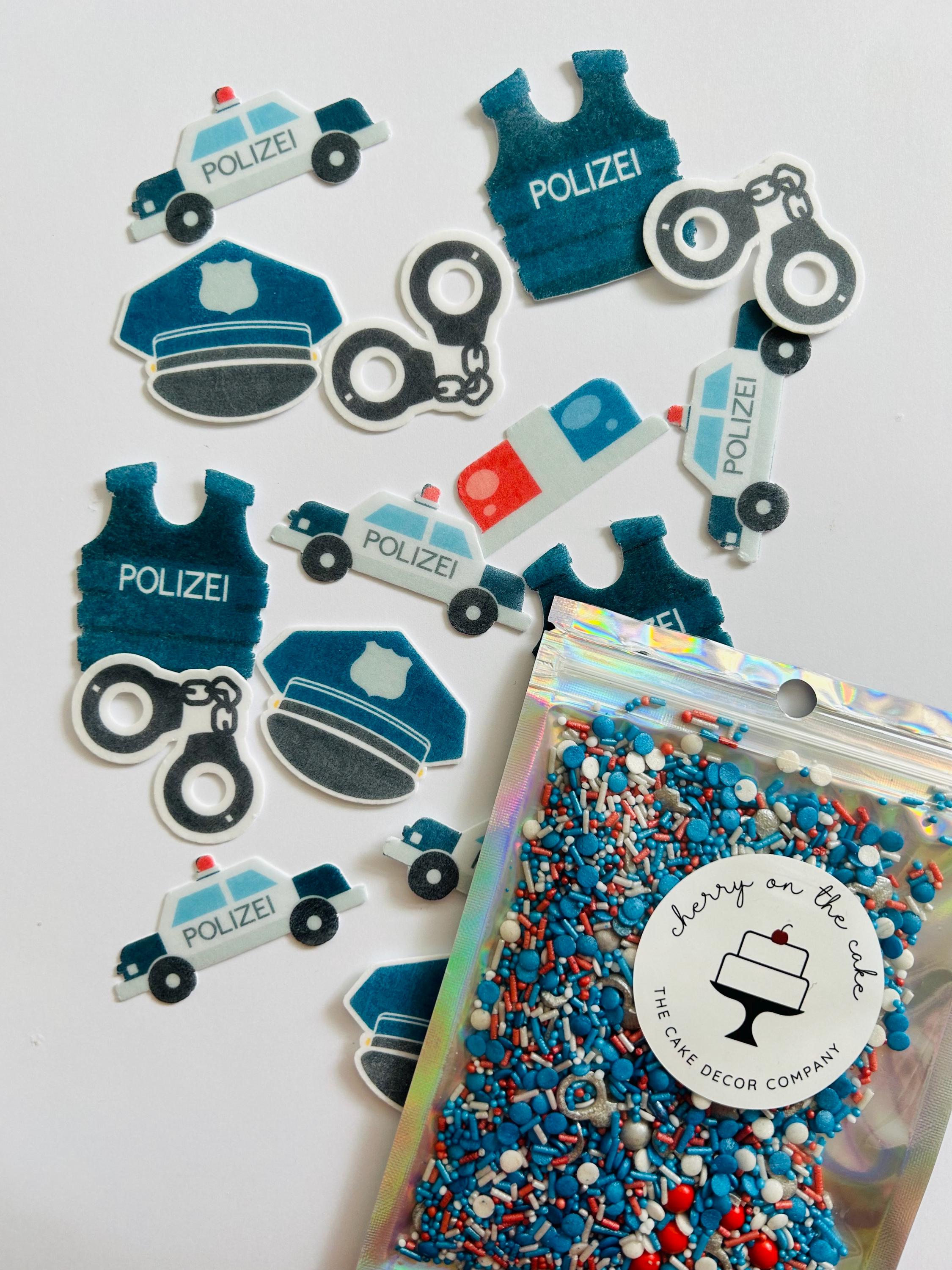 Edible Cupcake/muffin Toppers/cake Decorations * Police * 22 Pieces Cut ...