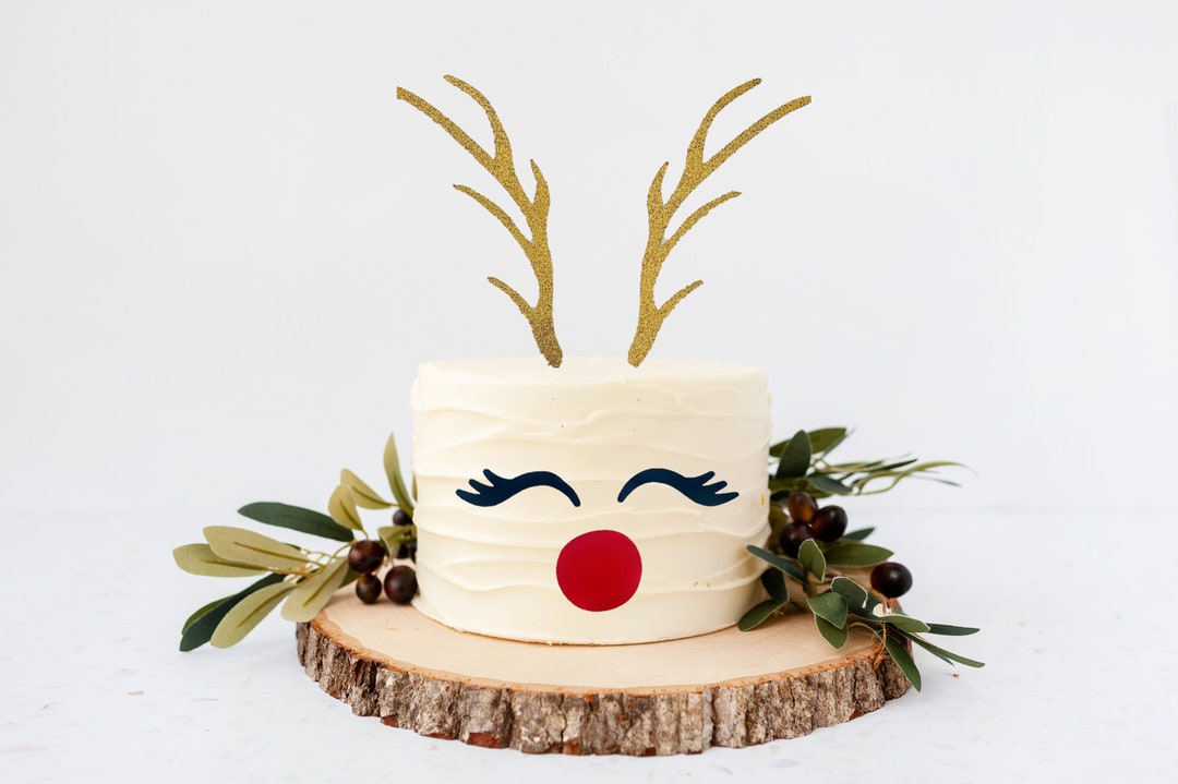 Edible Cake Topper Christmas Rudolph Rudolf Elk Deer Antlers Made of ...
