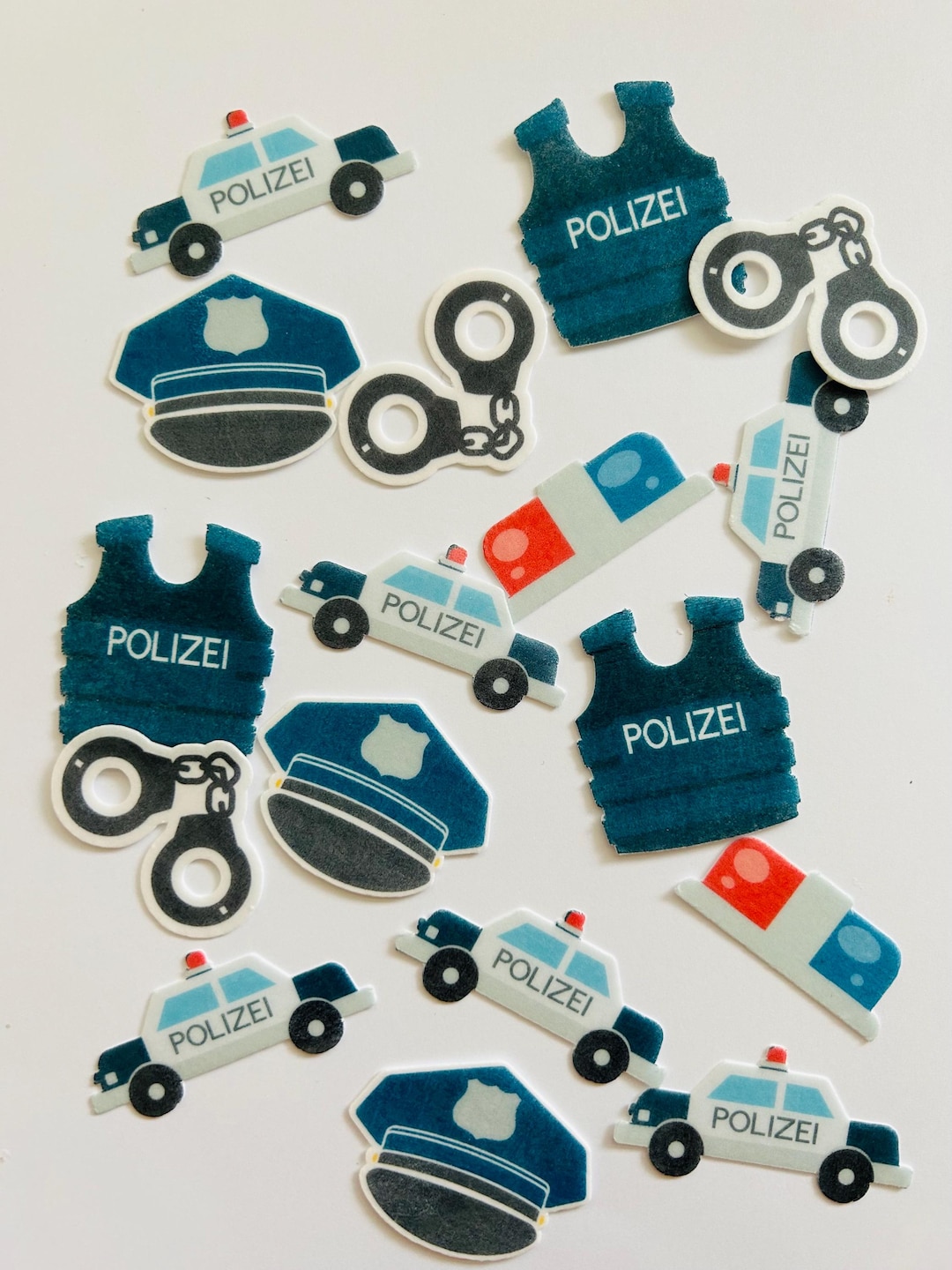 Edible Cupcake/muffin Toppers/cake Decorations * Police * 22 Pieces Cut ...