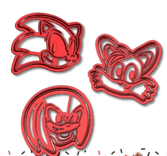 Sonic the Hedgehog Cookie Cutters Sonic Tails & Knuckles | Etsy
