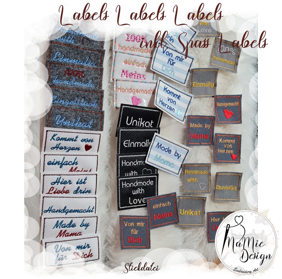 Embroidery Files Labels for the 10 × 10 Embroidery Frame (40 Labels) - Etsy