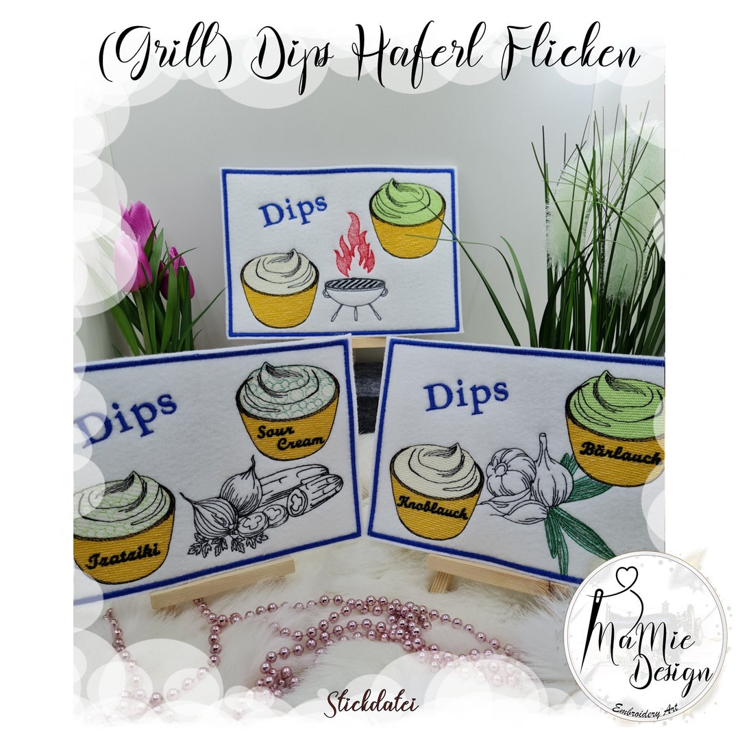 ITH Embroidery File Duo Haferl Patch dips Frame Size 13x18 2 Different ...