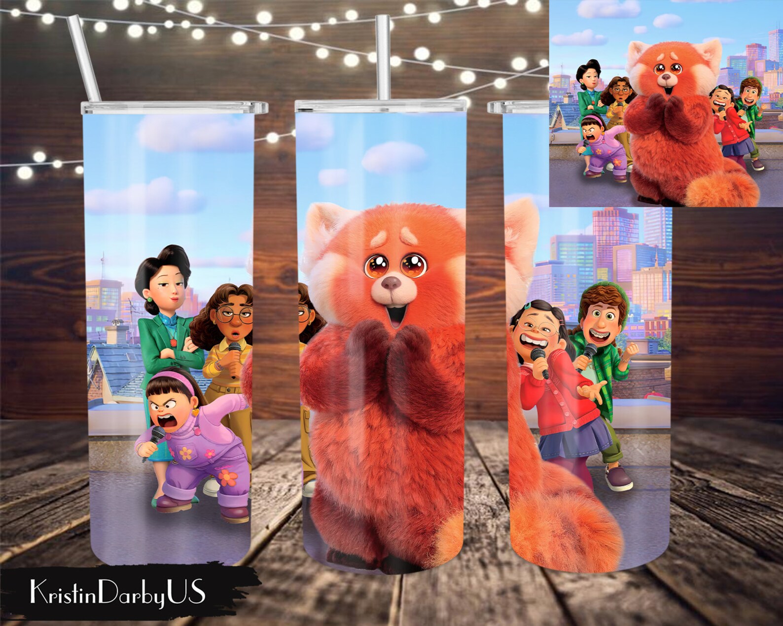 Cartoon Turning Red Cartoon Characters Red Tumbler PNG Red - Etsy