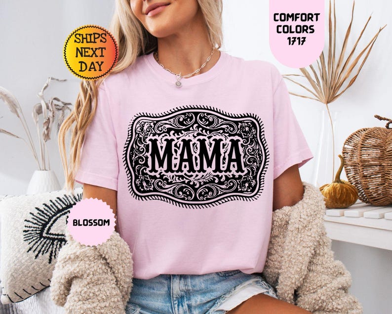 Comfort Colors Western Mama Shirt: Trendy Cowgirl Rodeo Tee - Etsy