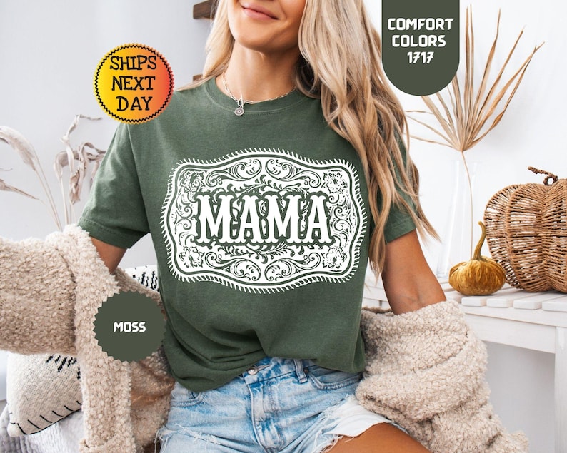 Comfort Colors Western Mama Shirt: Trendy Cowgirl Rodeo Tee - Etsy