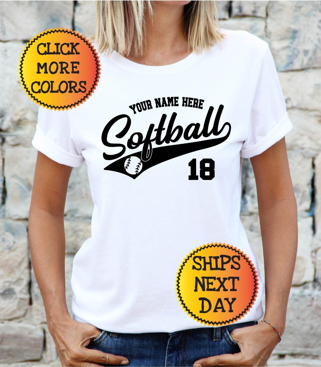 Softball Shirt, Personalized Softball Tee, Girls Softball Shirt, Custom ...
