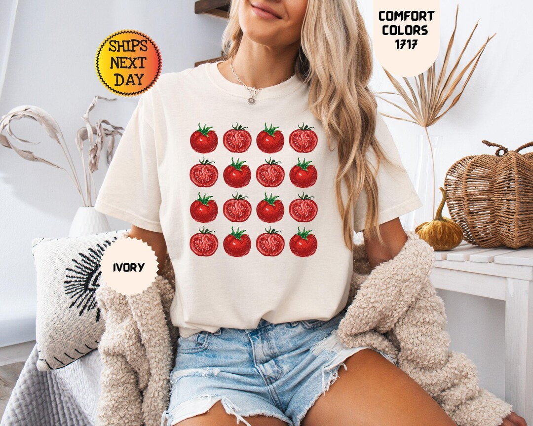 Comfort Colors® Tomato Shirt Gift for Vegan, Cute Tomato Lover Shirt, Gardening Gift, Vegetable ...