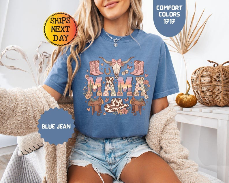 Comfort Colors Western Mama Shirt, Country Mom Gift, Trendy Cowgirl T ...