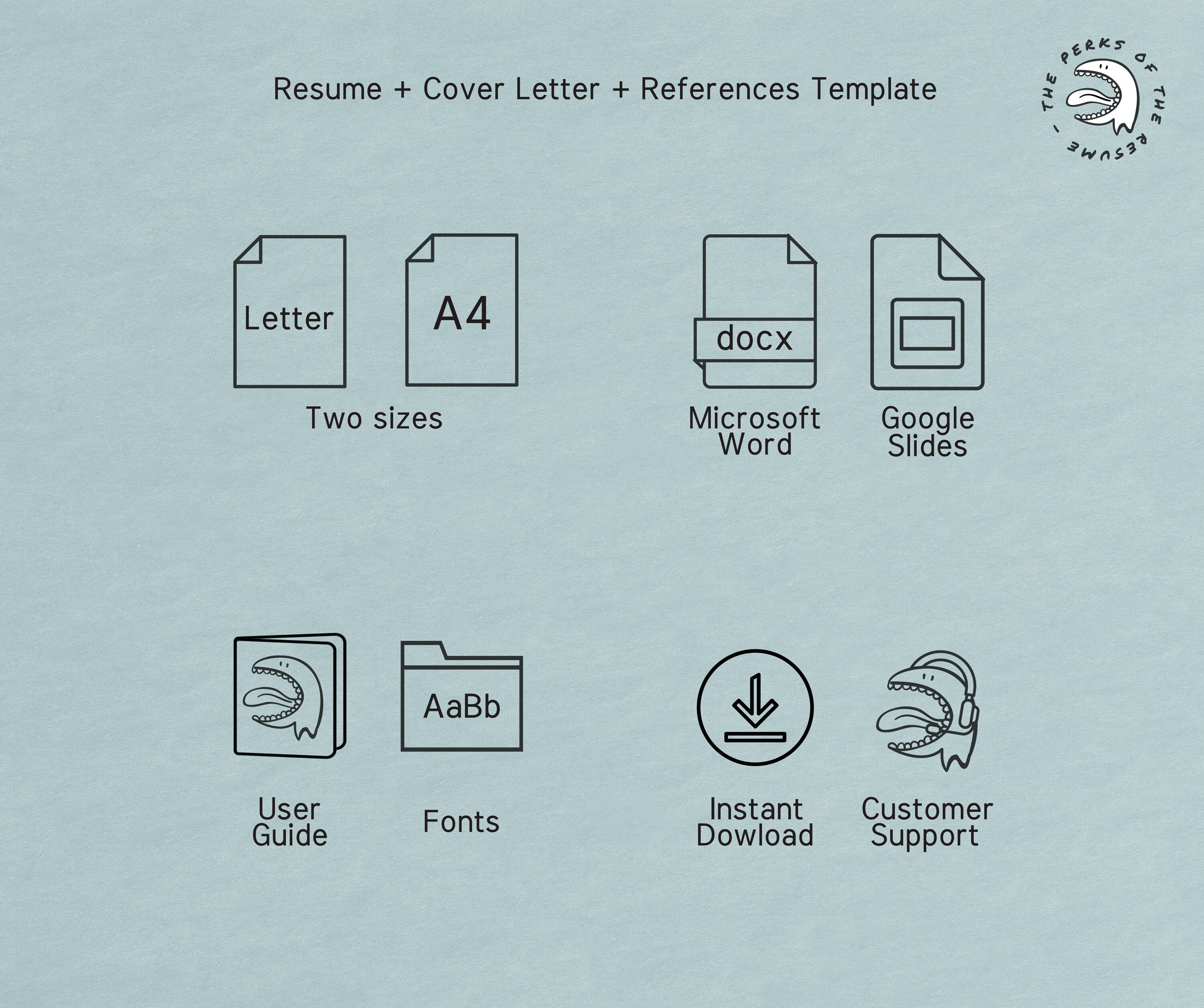 Professional Resume Template for Word and Google Slides CV Template 1 ...