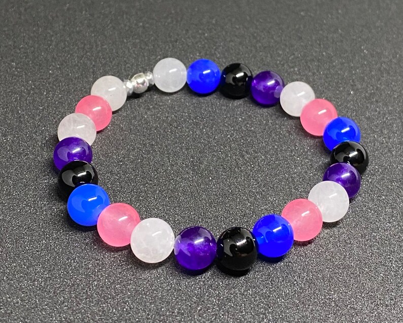 Genderfluid Pride Flag Beaded Gemstone Bracelet - Etsy