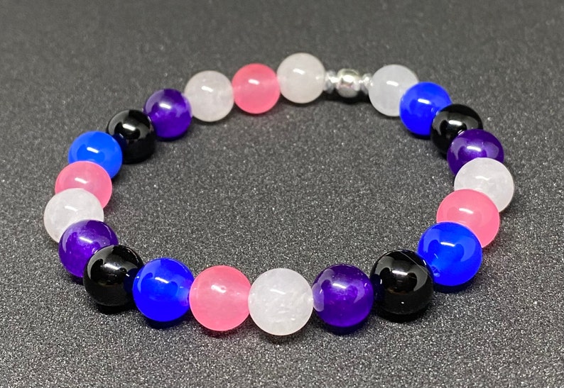 Genderfluid Pride Flag Beaded Gemstone Bracelet - Etsy