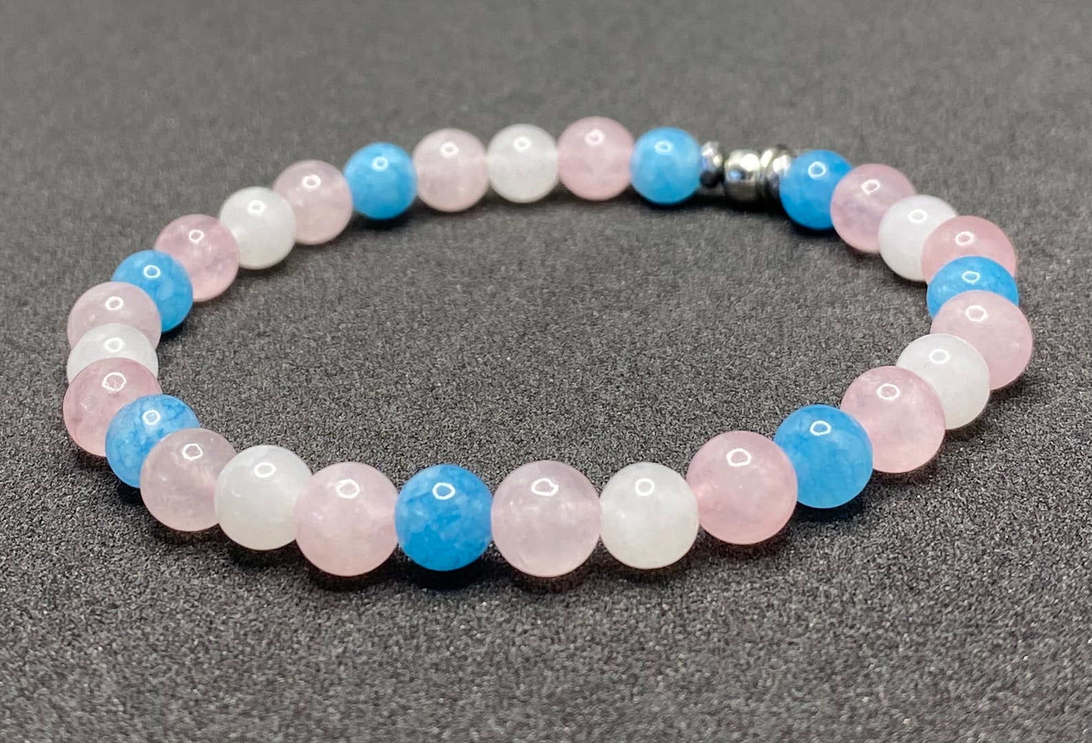 Transgender Pride Flag Beaded Gemstone Bracelet - Etsy