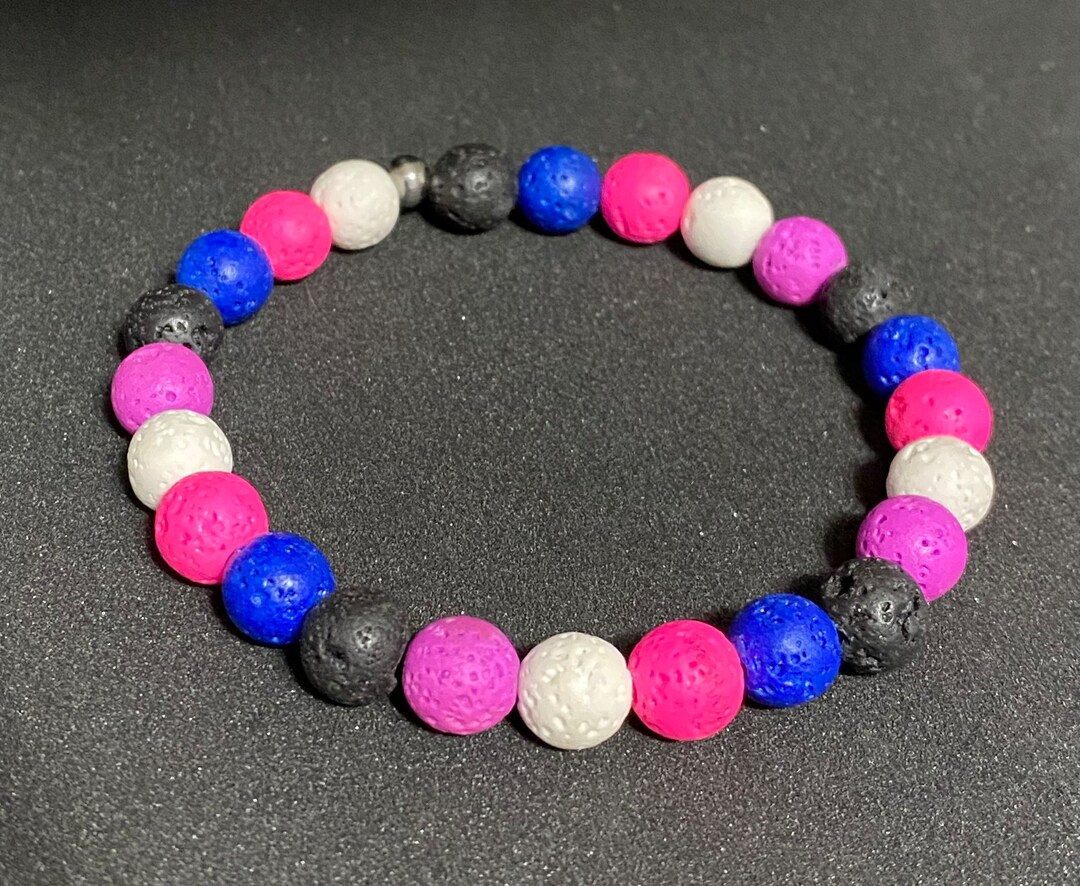 Genderfluid Pride Flag Lava Bead Bracelet - Etsy