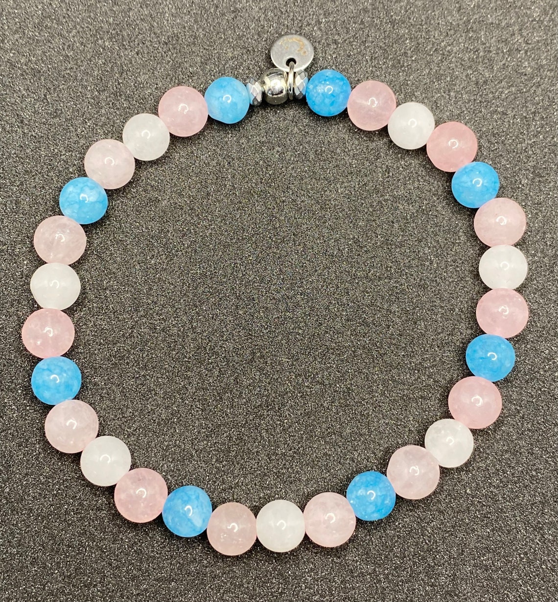Transgender Pride Flag Beaded Gemstone Bracelet - Etsy