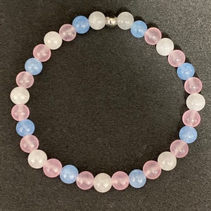 Transgender Pride Flag Beaded Gemstone Bracelet - Etsy
