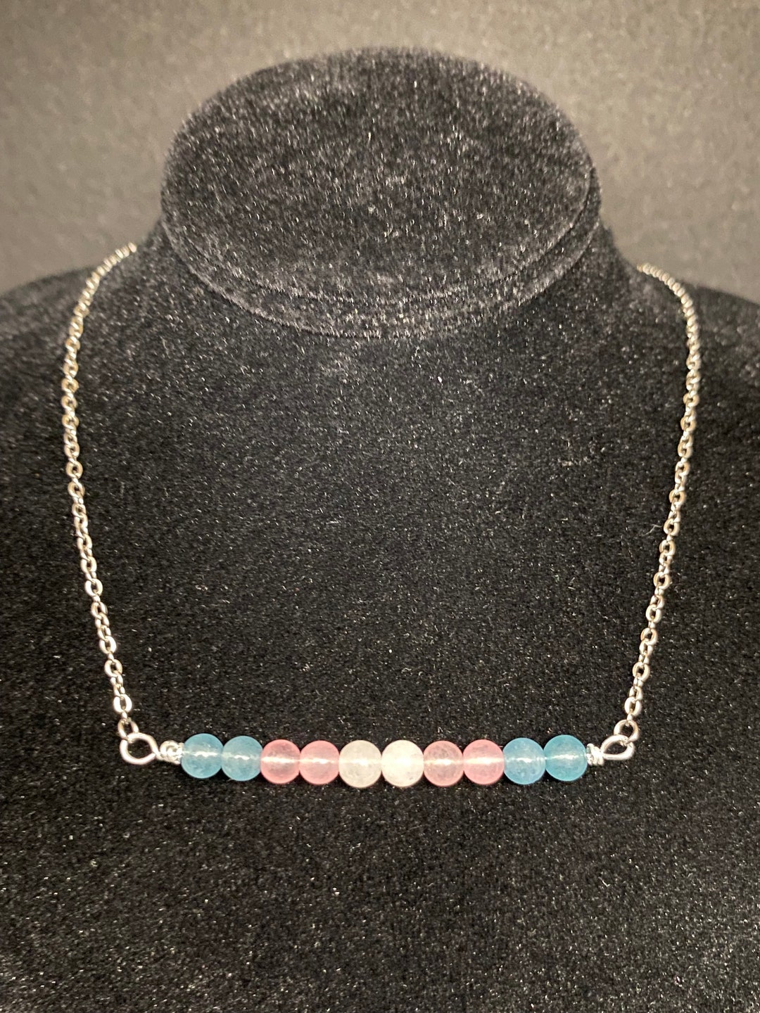 Trans Pride Flag Bar Necklace - Etsy