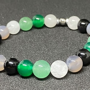 Aroace Pride Flag Star Beaded Gemstone Bracelet, Stretchy Beaded ...