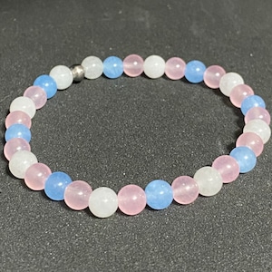 Transgender Pride Flag Beaded Gemstone Bracelet - Etsy