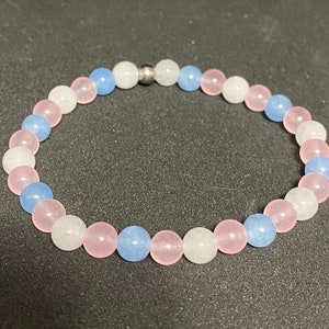 Transgender Pride Flag Beaded Gemstone Bracelet - Etsy
