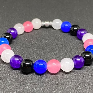 Genderfluid Pride Flag Beaded Gemstone Bracelet - Etsy