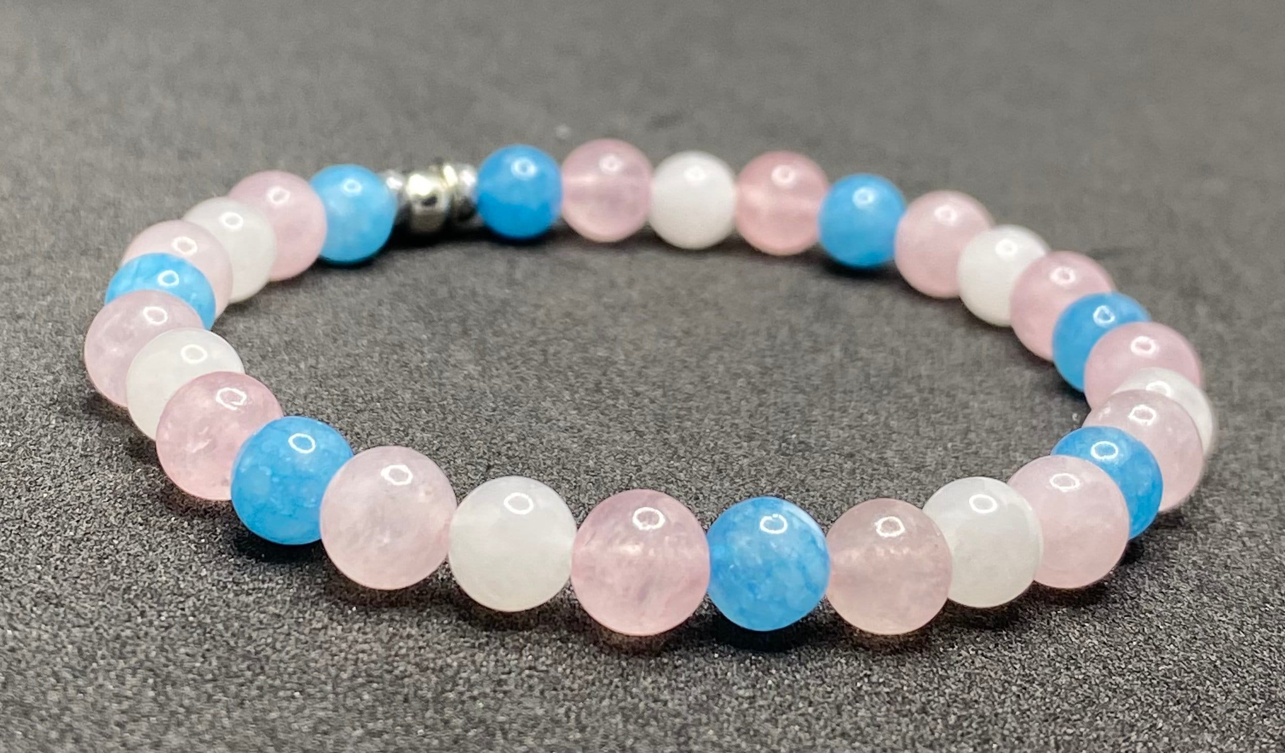 Transgender Pride Flag Beaded Gemstone Bracelet - Etsy
