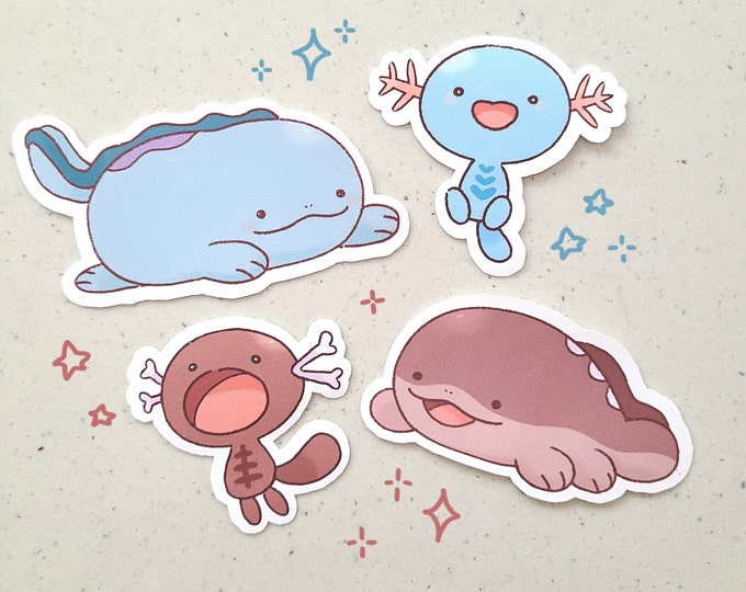 PKMN Paldean Wooper Quagsire Clodsire Stickers - Etsy