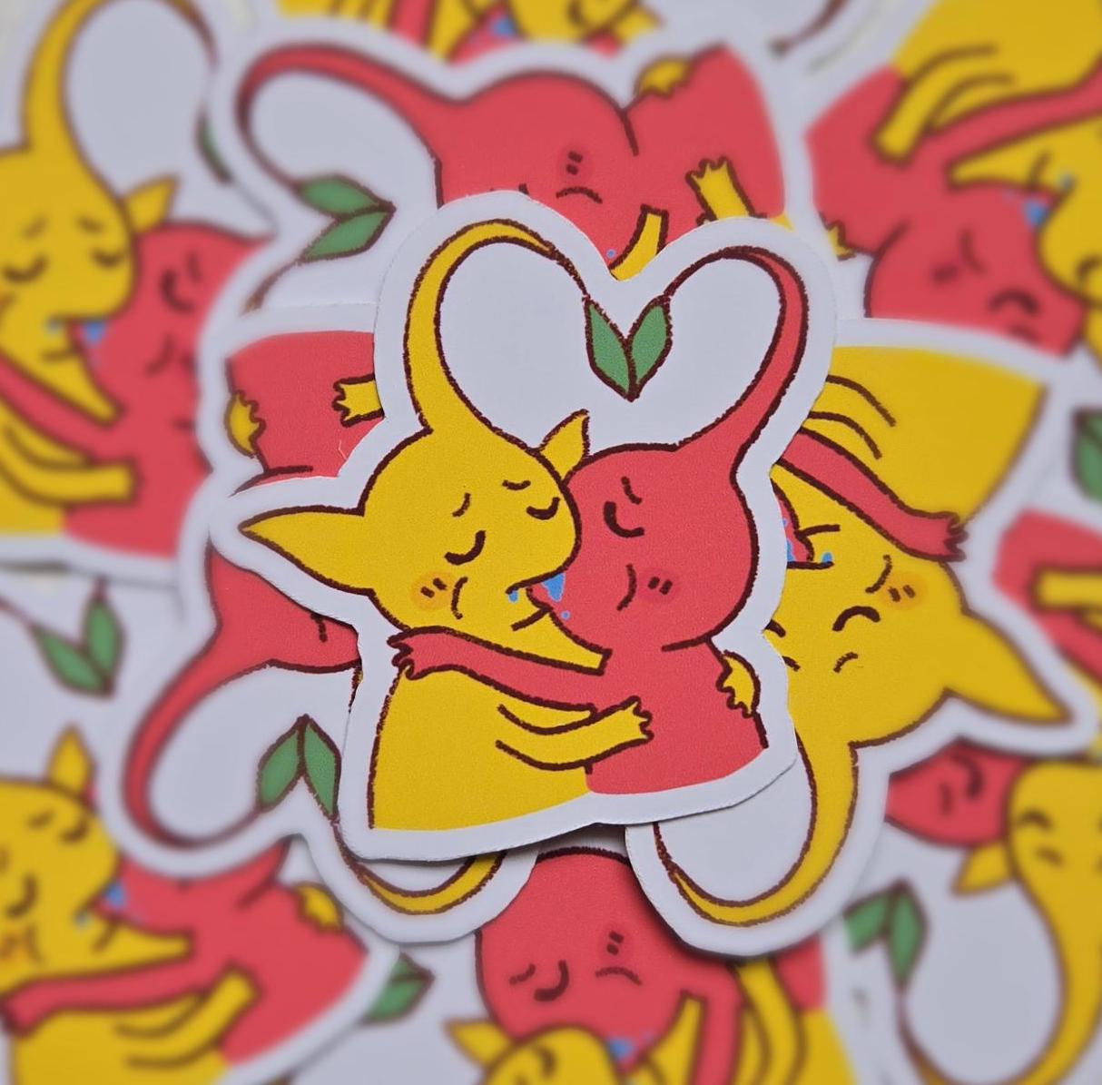 Kissing/hugging Pikmin Meme Stickers - Etsy