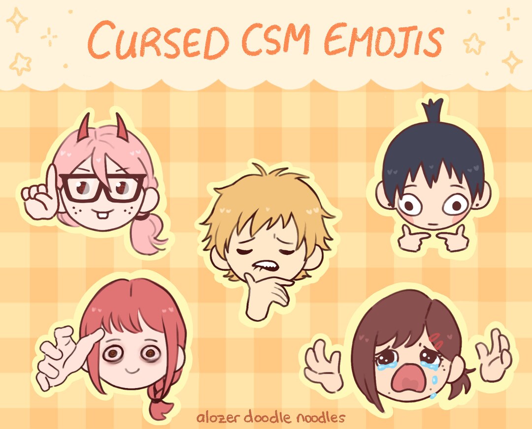 CSM Cursed Emojis Stickers & Sticker Sheet - Etsy