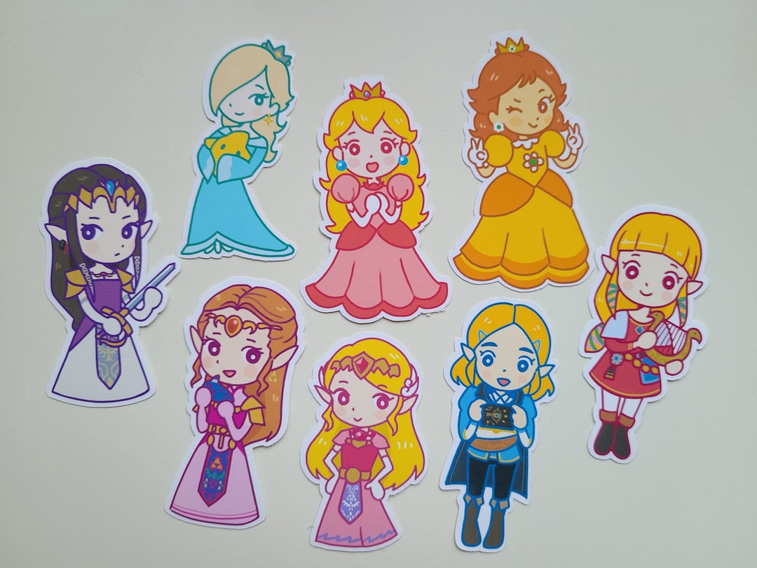 Tiny Princess Stickers | Peach, Daisy, Rosalina, Zelda - Etsy