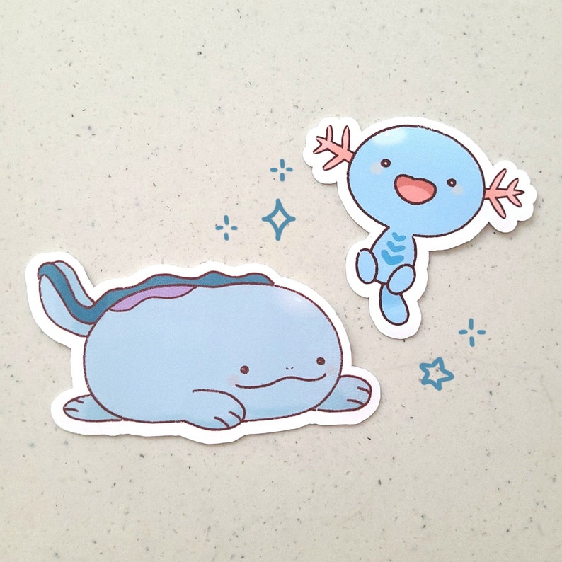 PKMN Paldean Wooper Quagsire Clodsire Stickers - Etsy