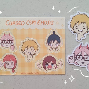CSM Cursed Emojis Stickers & Sticker Sheet - Etsy