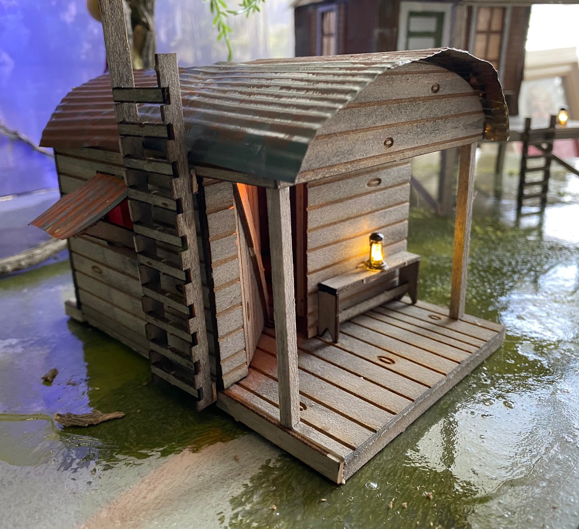 Ned's Place O Scale Swamp Houseboat Craftsman Kit - Etsy