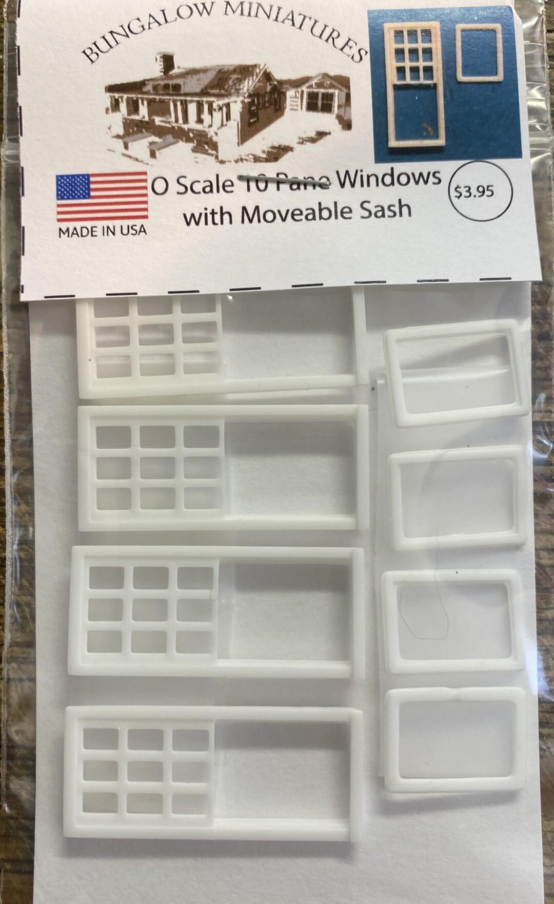 10-pane Window With Moveable Sash O Scale (1:48) Quarter Scale Pkg/ 4 ...