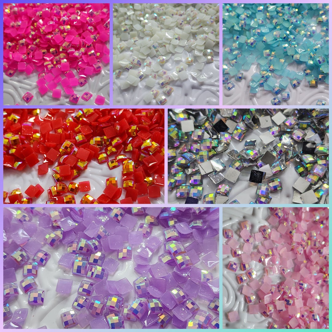 100 Grams Square Resin Rhinestones, Unique Rhinestones, High Quality ...