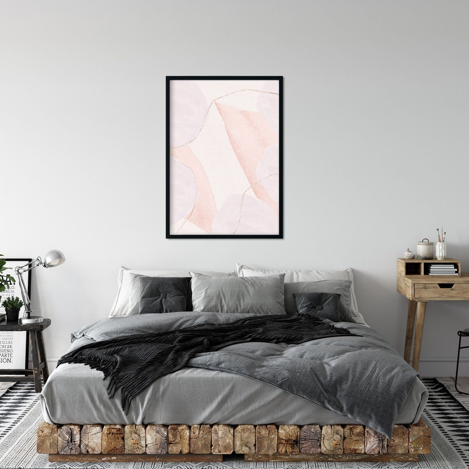 Pink Abstract Wall Art Entryway Wall Decor Affordable Wall | Etsy