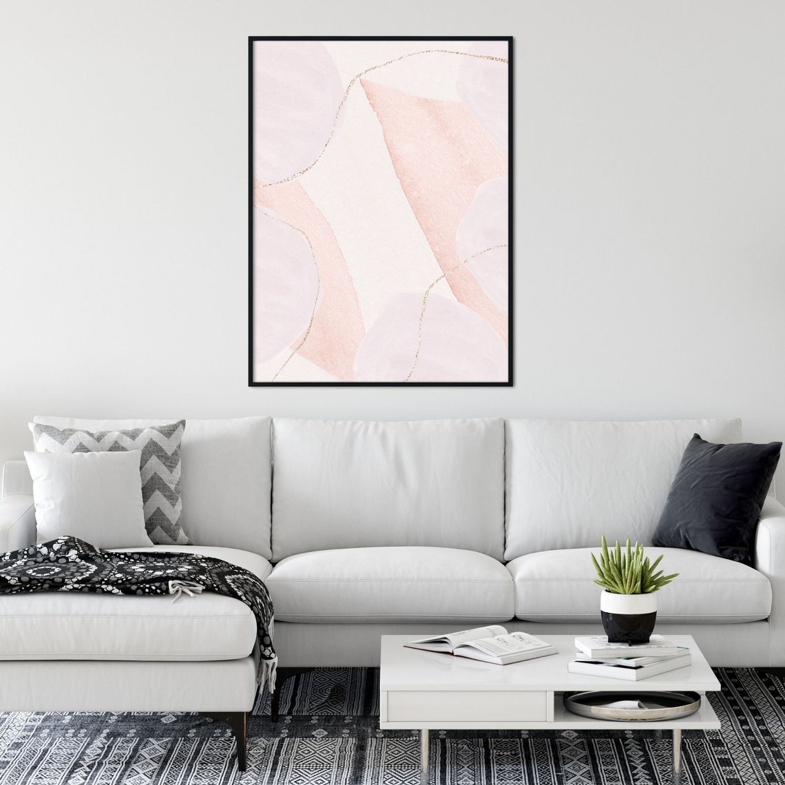 Pink Abstract Wall Art Entryway Wall Decor Affordable Wall | Etsy