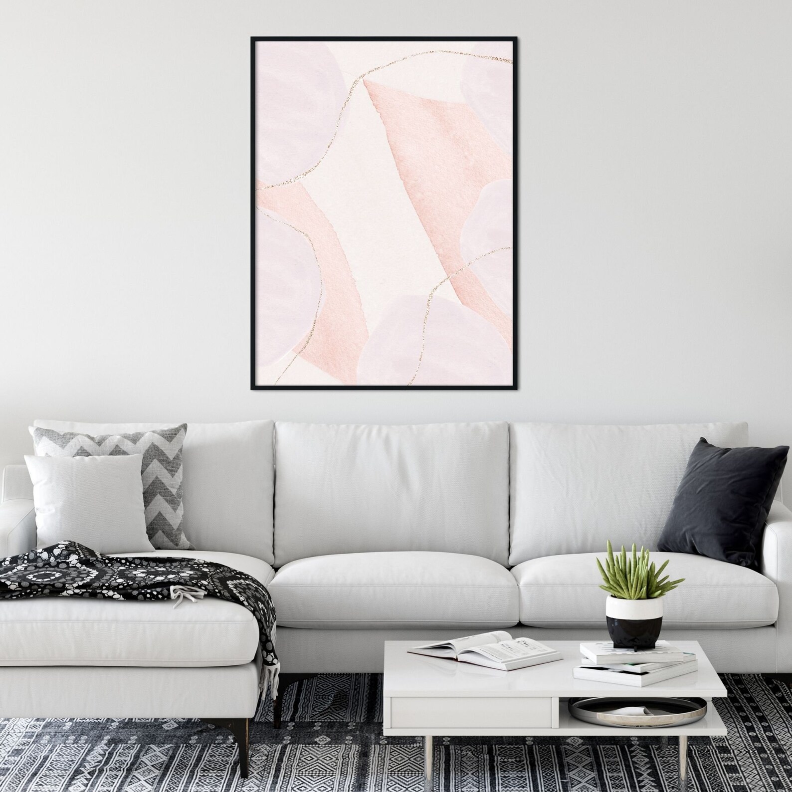 Pink Abstract Wall Art Entryway Wall Decor Affordable Wall | Etsy