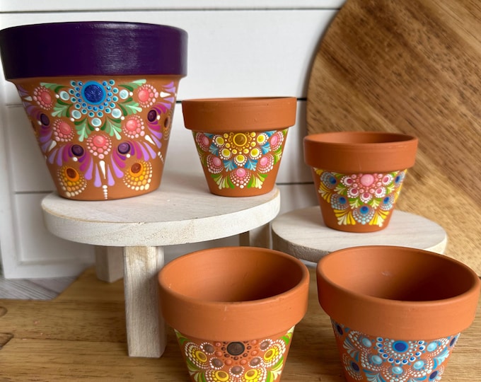 Hand-painted Mandala Terra Cotta Pot – 2.5” - Etsy