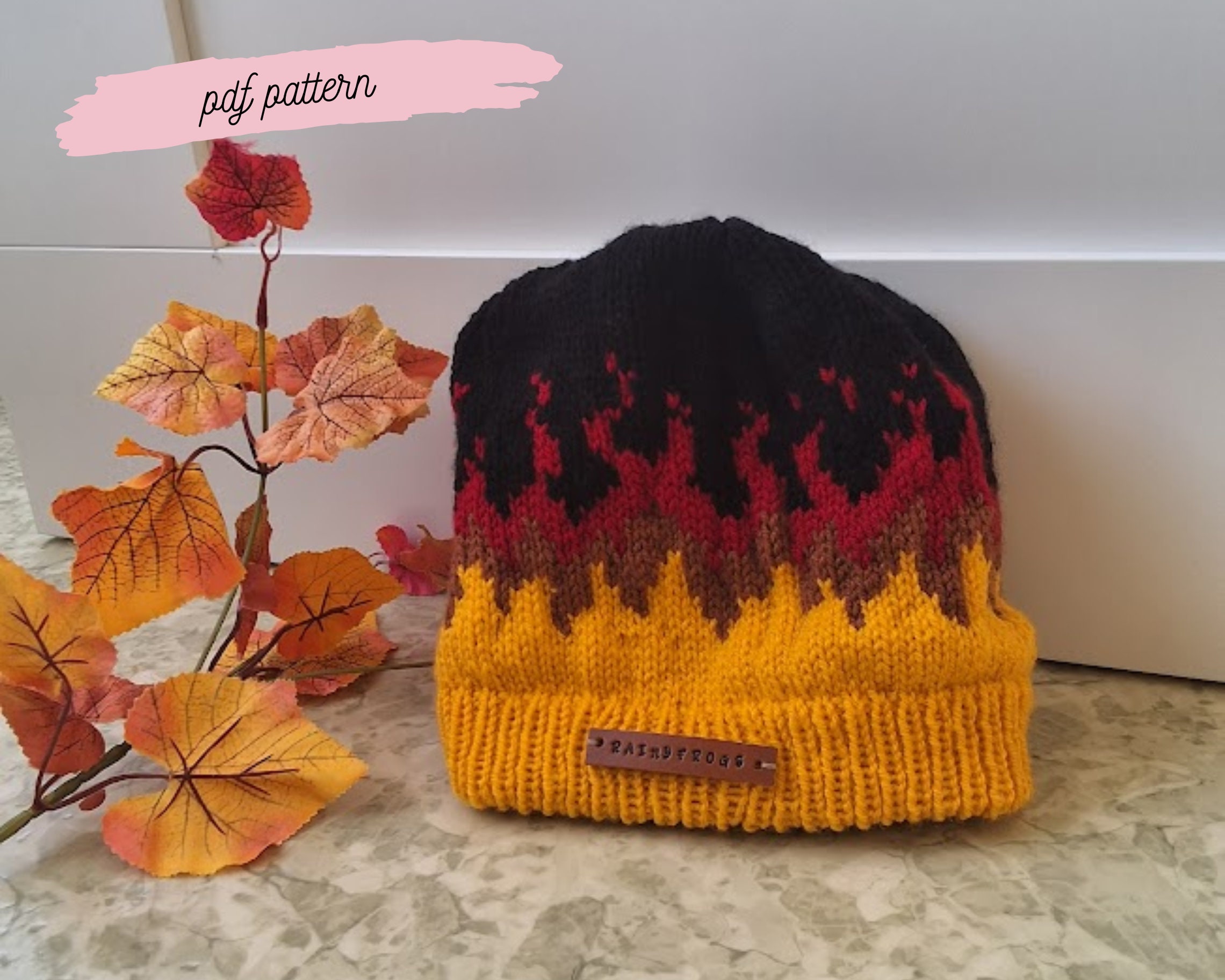 Knitting Flames Hat PDF Pattern | Instant Download Pattern | English ...