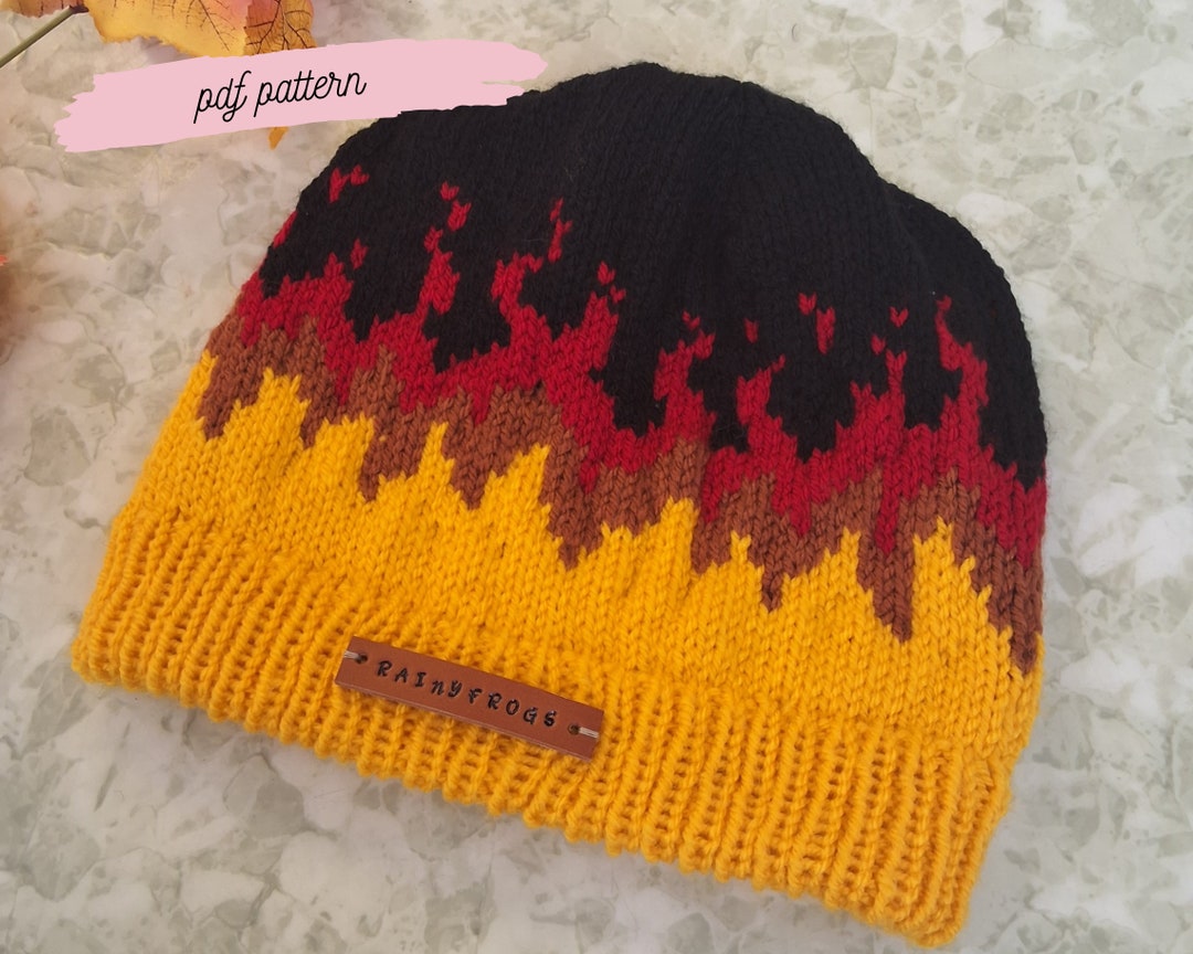 Knitting Flames Hat PDF Pattern | Instant Download Pattern | English ...