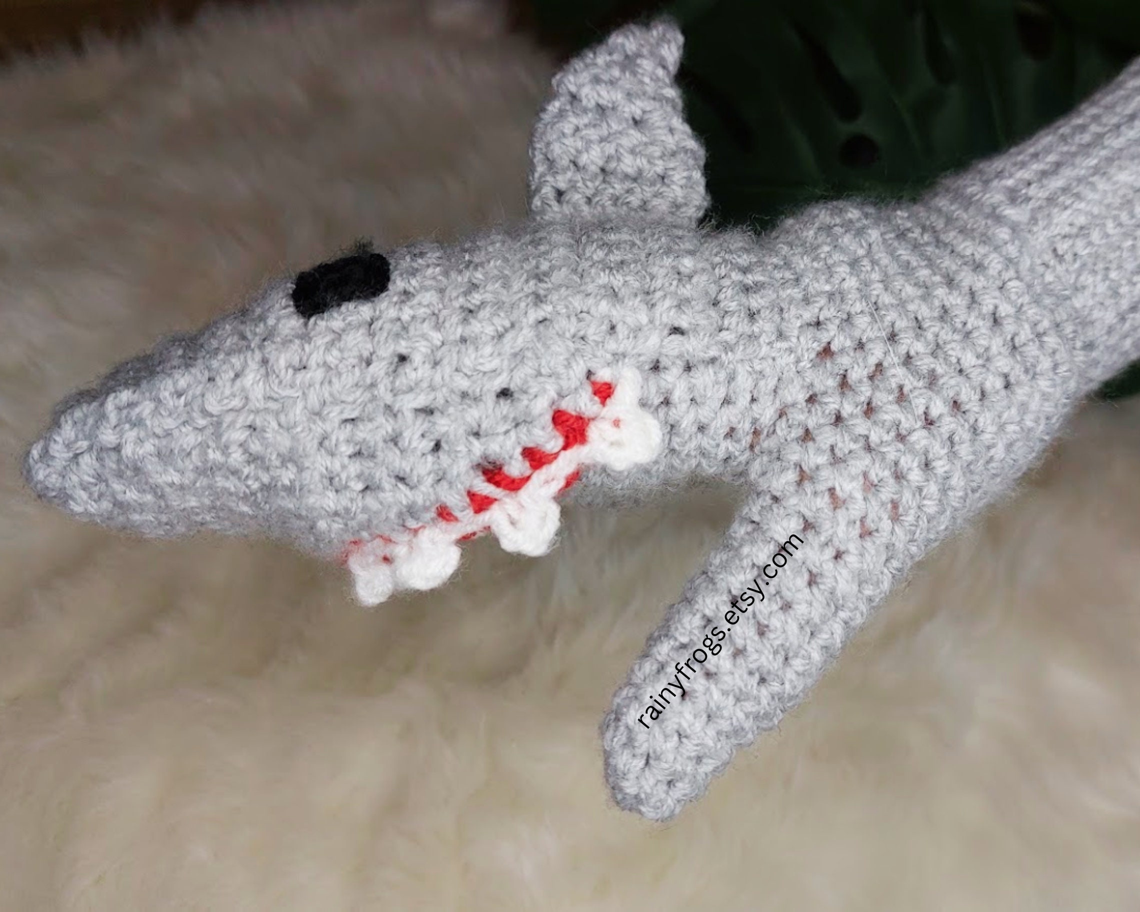 Crochet Shark Gloves PDF Pattern: Fingerless Design (instant Download ...