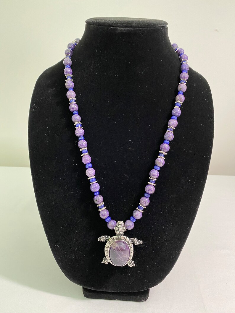 Amethyst Necklace With Removable Turtle Pendant - Etsy