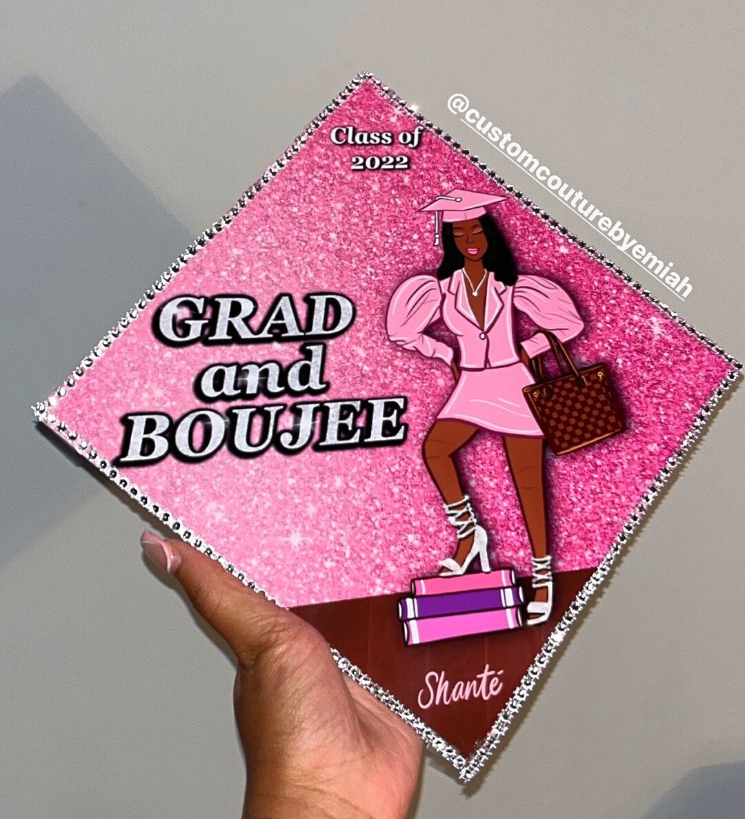 Grad & Boujee Graduation Cap Topper 2023 Available Pre Made - Etsy