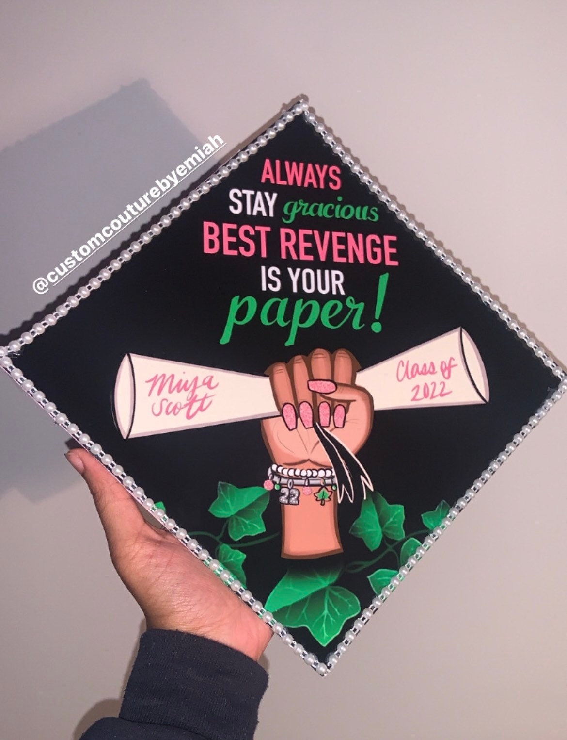 Alpha Kappa Alpha Sorority Inc. AKA Pre-made Graduation Cap - Etsy UK