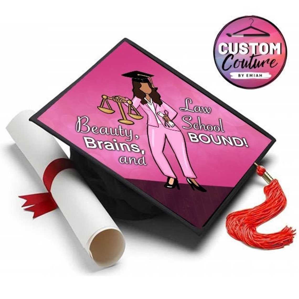 Beauty Brains & LAW SCHOOL Graduation Cap Topper Pre - Etsy