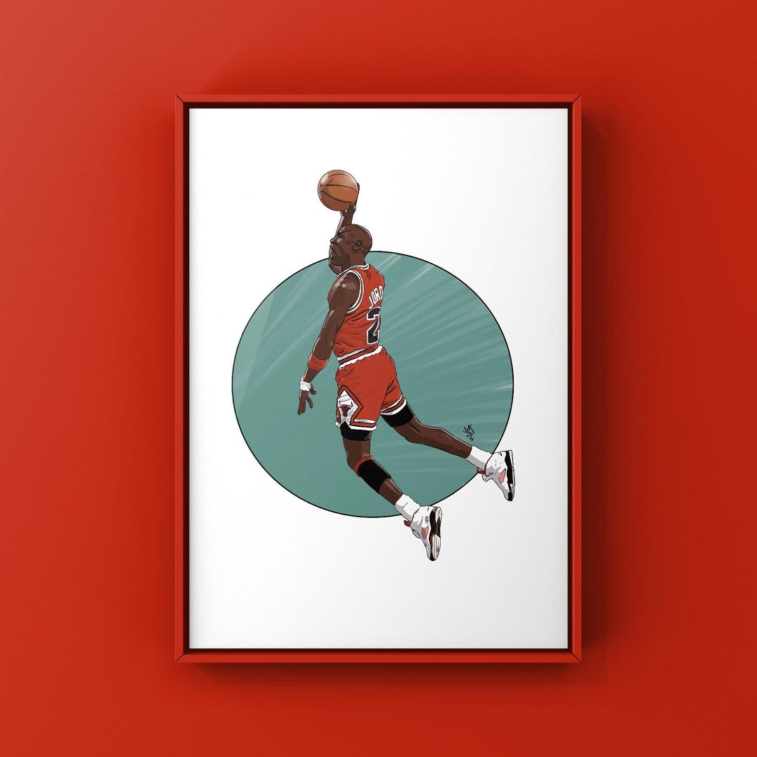 Michael Jordan Dunk Print - Etsy