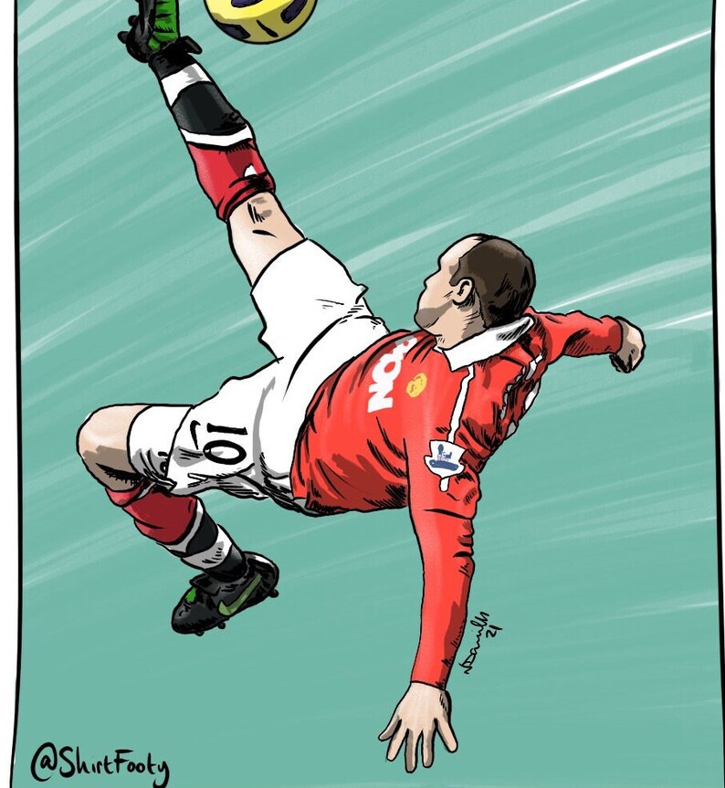 Wayne Rooney Overhead Kick Print - Etsy
