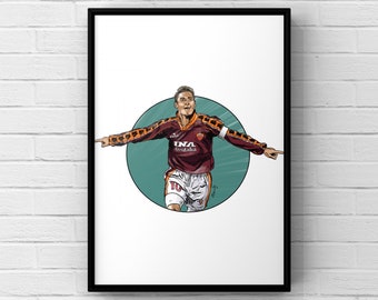 Francesco Totti Poster Italy Soccer Print Unframed Football Print ...