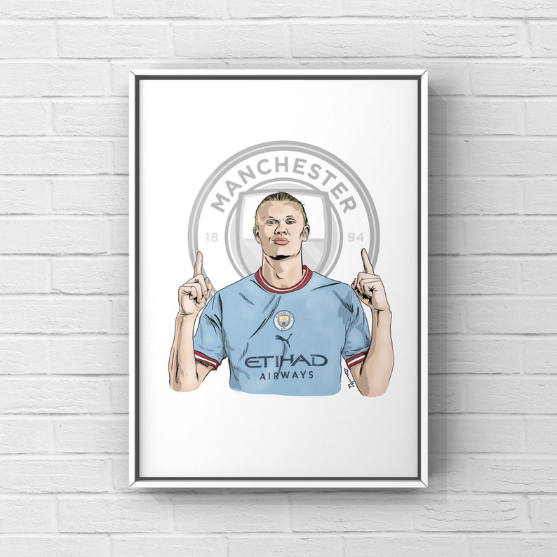 Man City Erling Haaland Print - Etsy